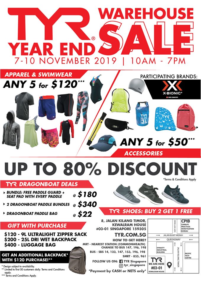 TYR Warehouse Sale at Bukit Merah till Nov 10 has up to 80% off ...