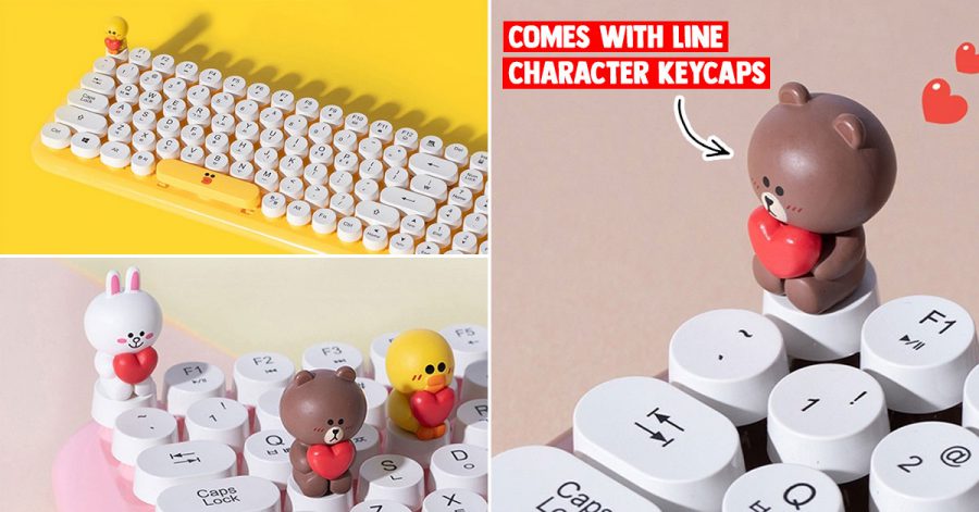 Wireless LINE Friends Keyboard with adorable Character Keycaps ...