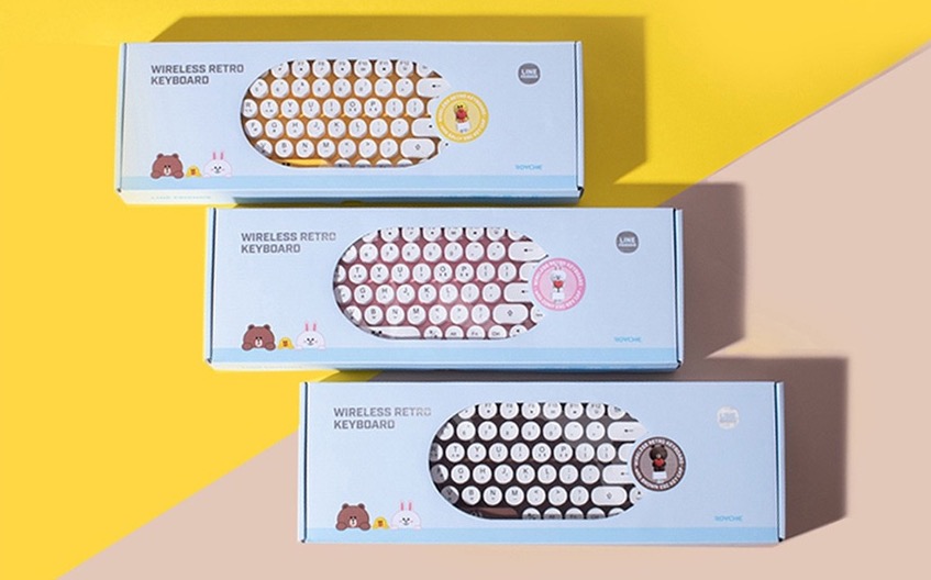 Wireless LINE Friends Keyboard with adorable Character Keycaps ...