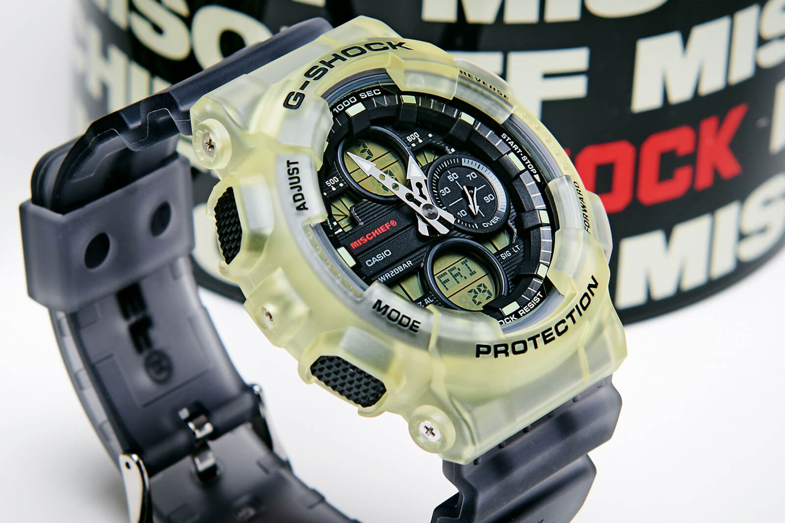 G-Shock x MISCHIEF limited edition model featuring translucent case ...