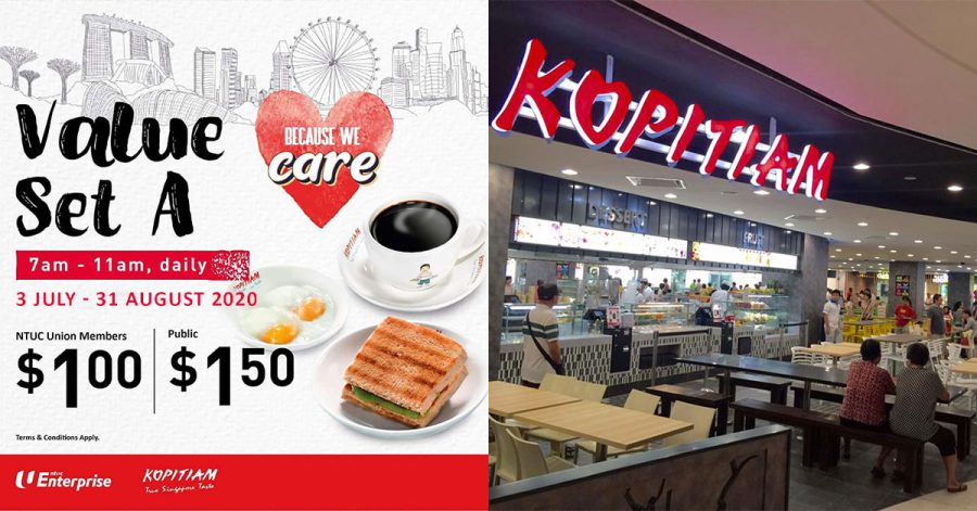 Kopitiam & NTUC Foodfare selling Breakfast Value Set at $1 daily in ...