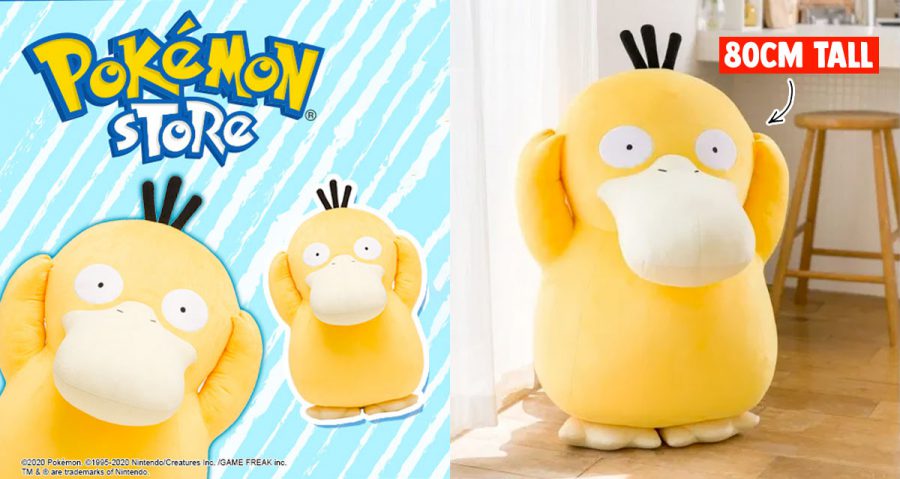 Life-sized Psyduck Plush Toy available on Pokémon Center S'pore online ...