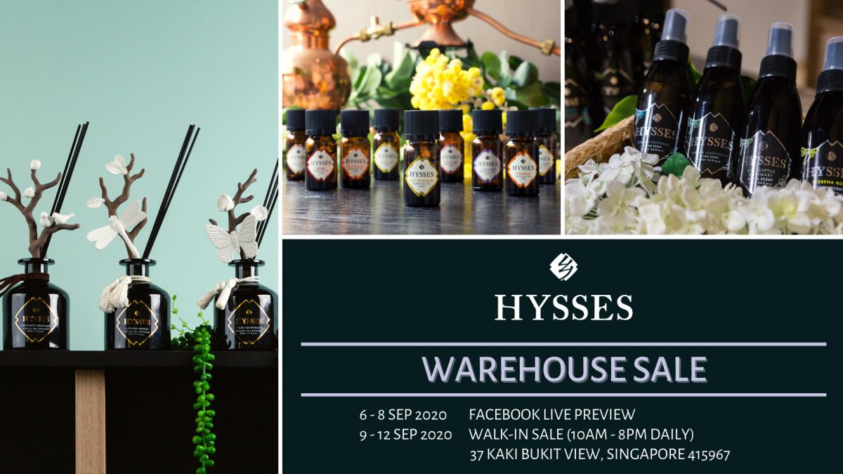 Aromatherapy retailer HYSSES Warehouse Sale from Sept 9 - 12 offers up ...