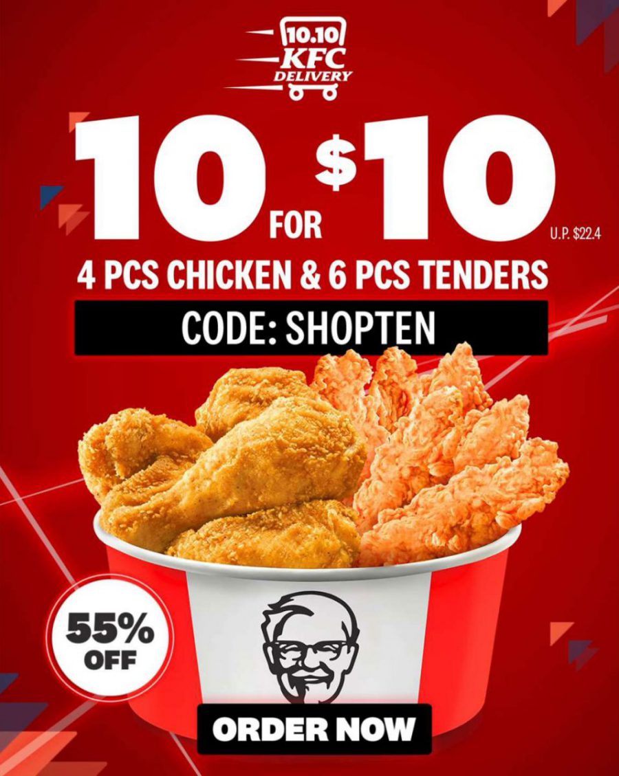 Save up to 55% with KFC S'pore 10.10 Deals on Chicken, Zinger Burger ...