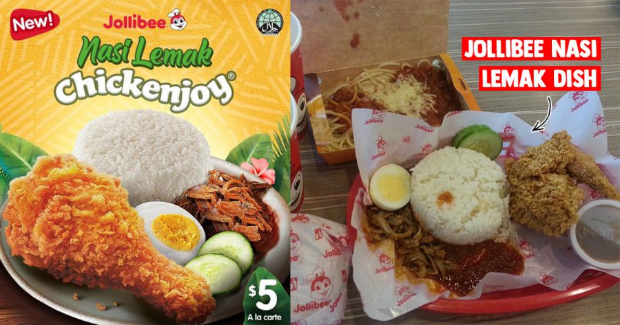 Jollibee S'pore launches new Nasi Lemak Chickenjoy for $5, has Sambal Chilli, Coconut Rice ...