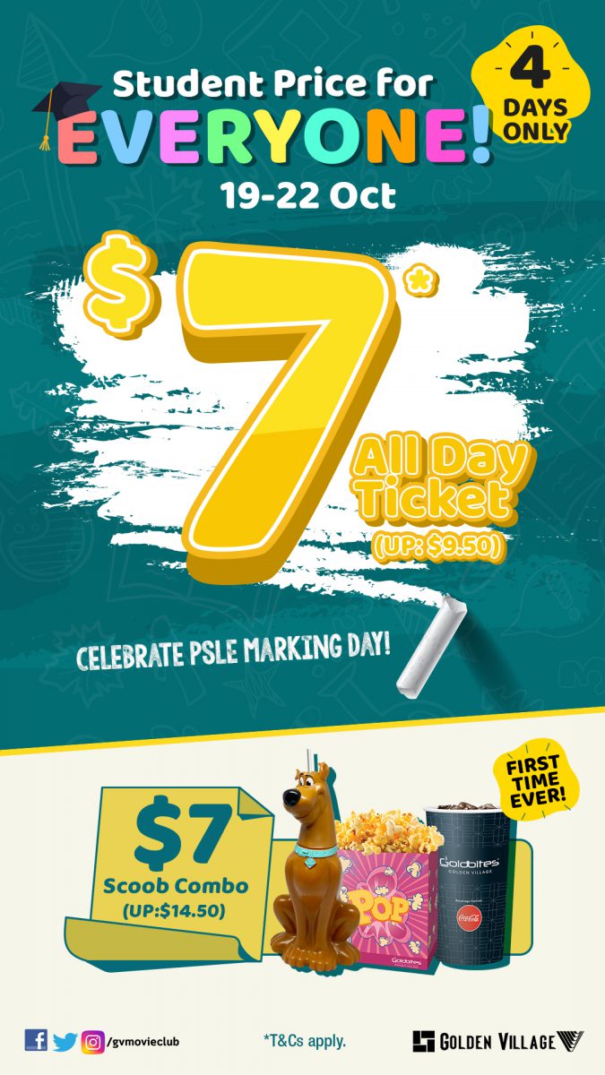 GV to offer $7 Weekday Movie Tickets to everyone from Oct 19 - 22 ...