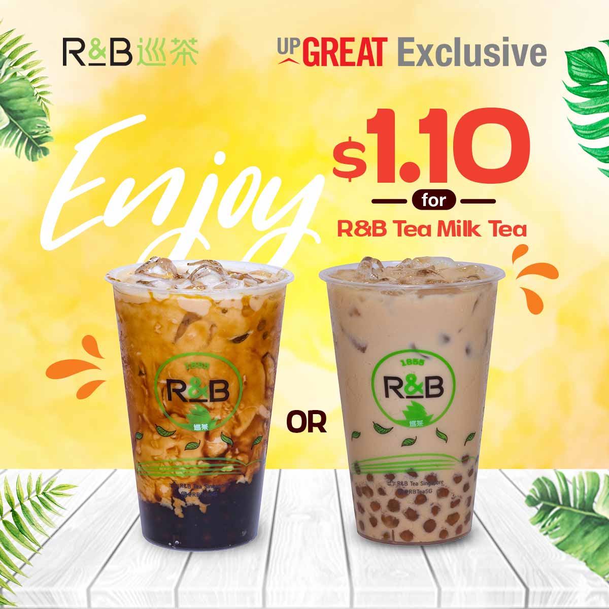 Redeem S$1.10 Milk Tea with Brown Sugar Boba or Golden Pearls at R&B ...