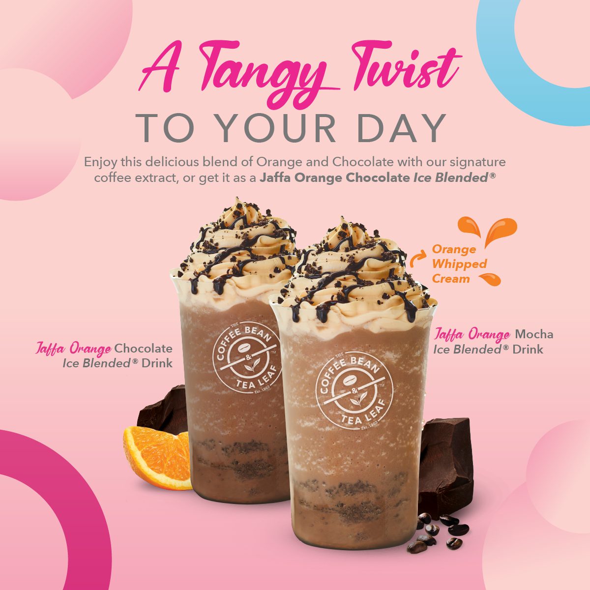 Coffee Bean S'pore has new Mandarin and Jaffa Orange Ice Blended Drinks ...