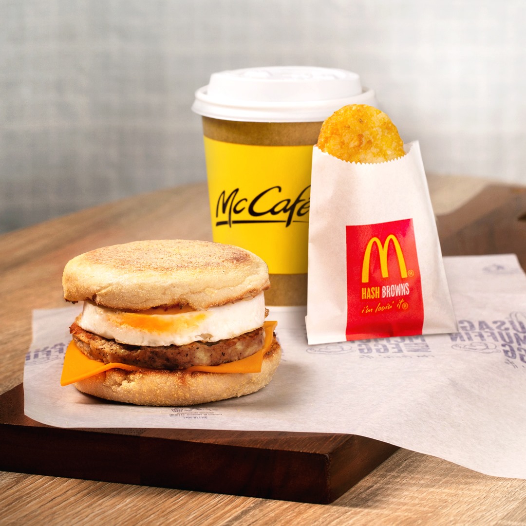 McDonald's McMuffin Meals with Hot Drink & Hash Brown available at S$4. ...