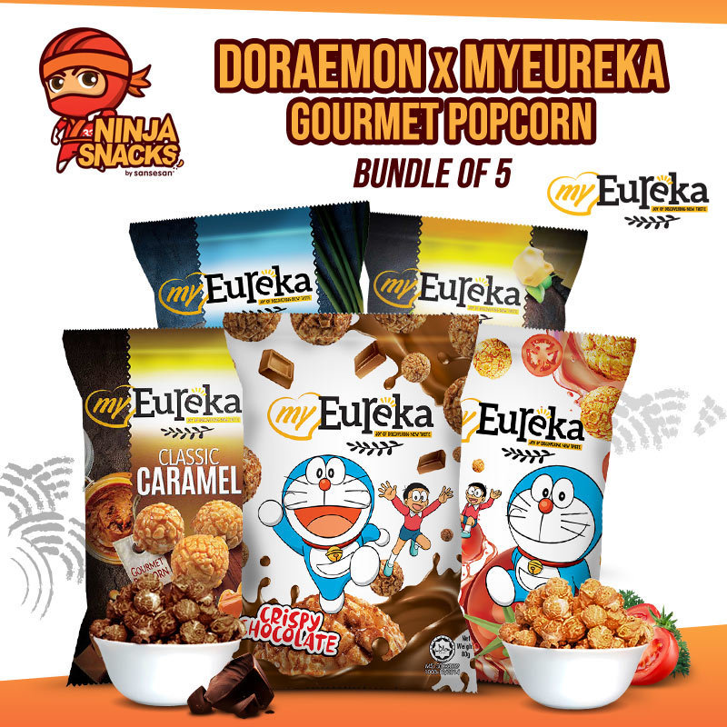 5-pack MyEureka Popcorn selling at S$14.90 in online deal, has Doraemon ...