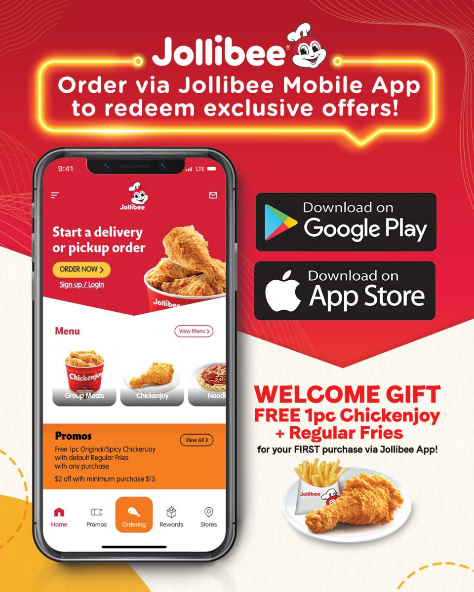 Jollibee S'pore launches new Mobile App with FREE 1pc Chickenjoy ...