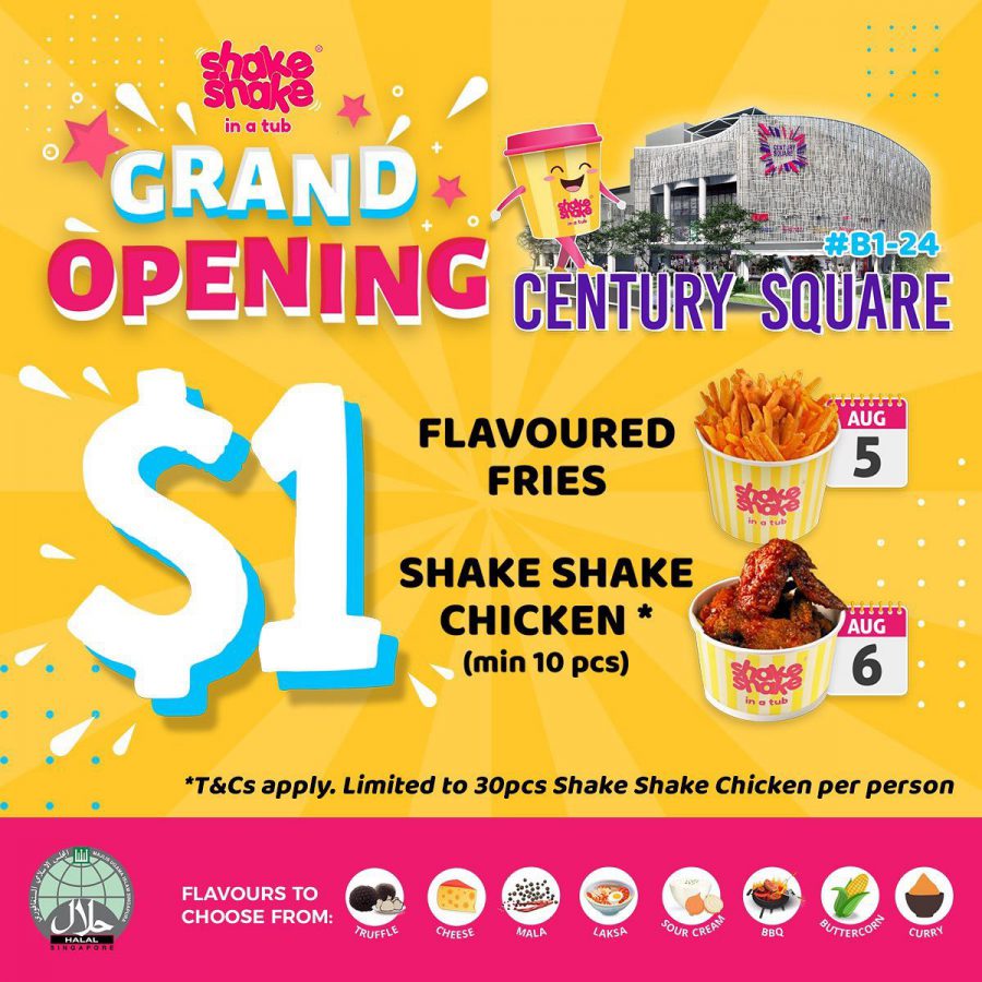Shake Shake in a Tub opens in Century Square with crazy $1 Fries ...
