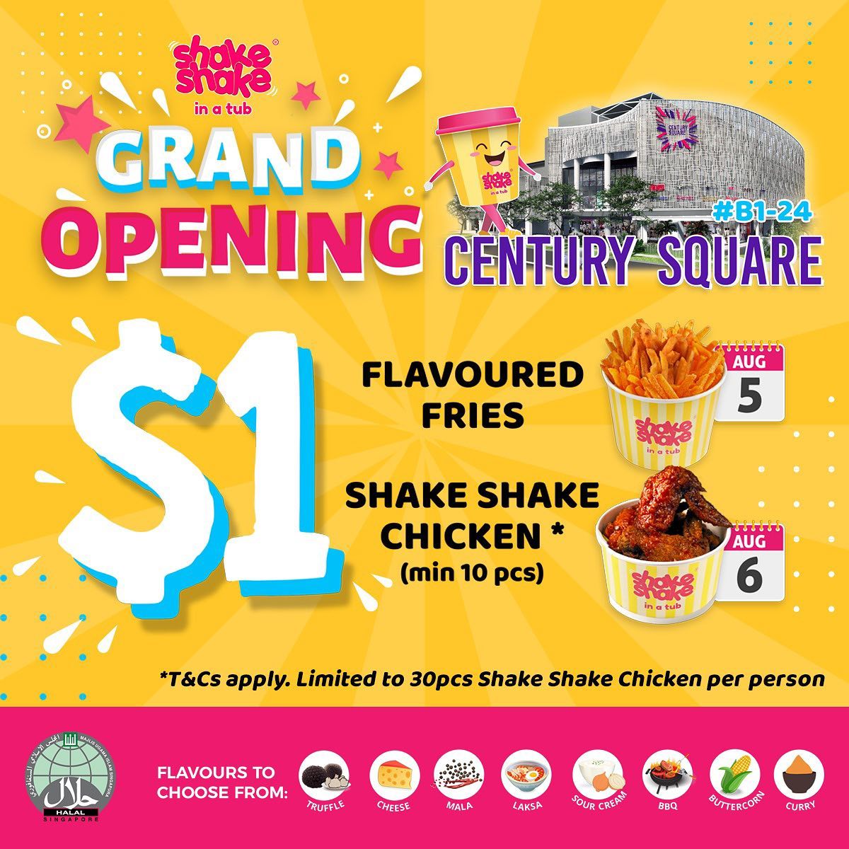 Shake Shake in a Tub opens in Century Square with crazy $1 Fries ...