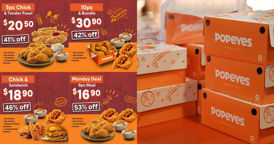 Popeyes S'pore has Delivery Deals on 3pc, 5pc & 10pc Chicken Meals with ...