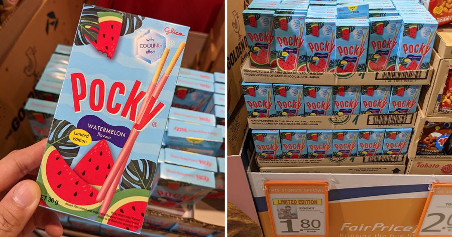 FairPrice selling limited edition Pocky Watermelon Snack for $1.80 each ...