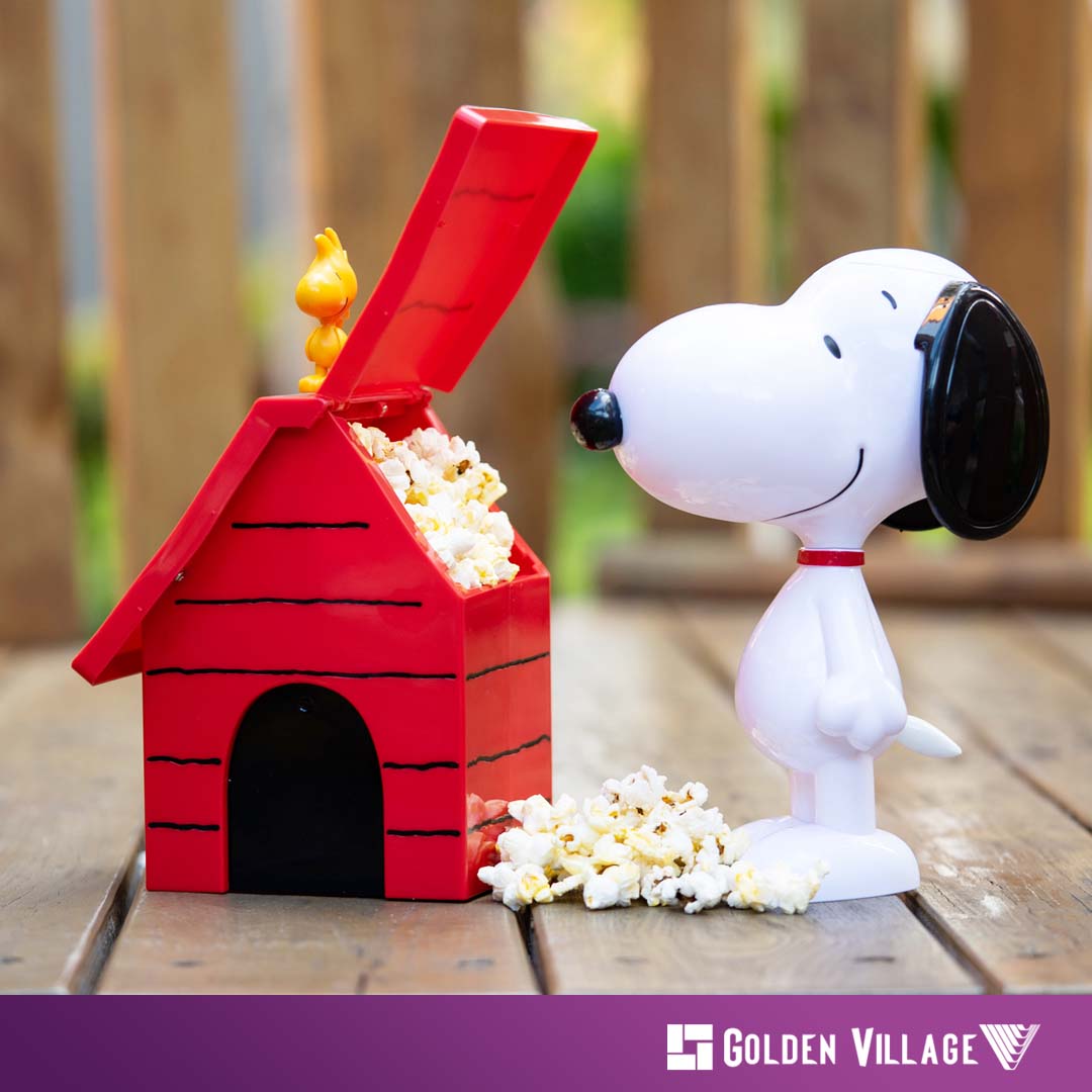 Golden Village selling Snoopy Tumbler & Doghouse Popcorn Bucket from ...