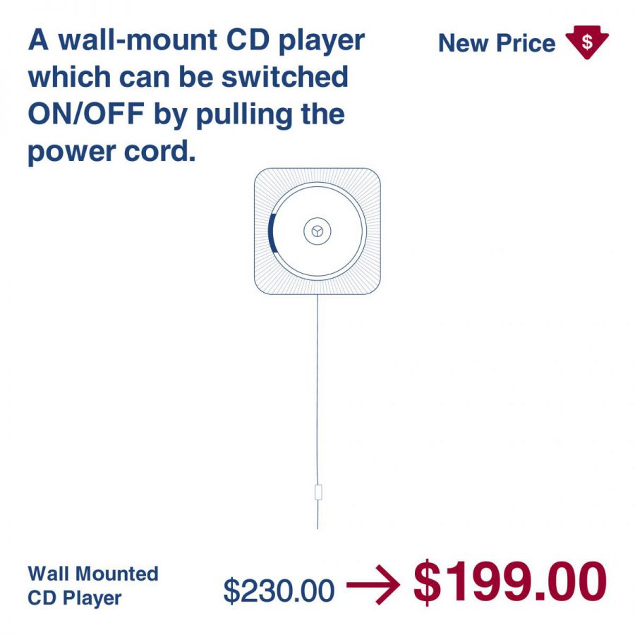 MUJI Wall Mounted CD Player with built-in speakers gets permanent price ...
