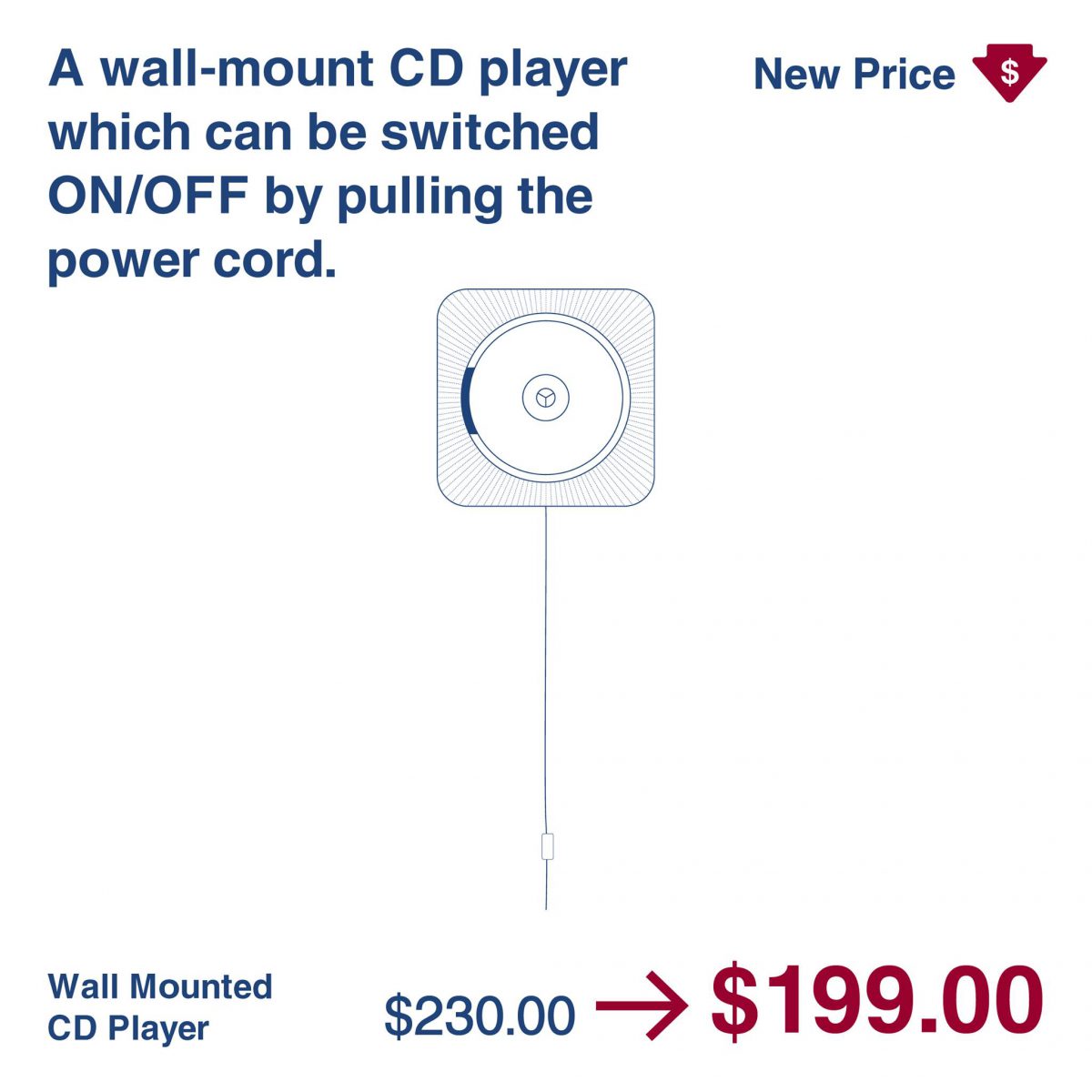 MUJI Wall Mounted CD Player with built-in speakers gets permanent price ...