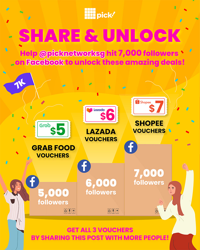 Pick locker is giving FREE Grab, Lazada & Shopee Vouchers up to $7 this ...