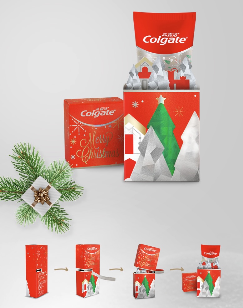 Colgate's festive-themed transparent toothpaste has tiny Christmas ...