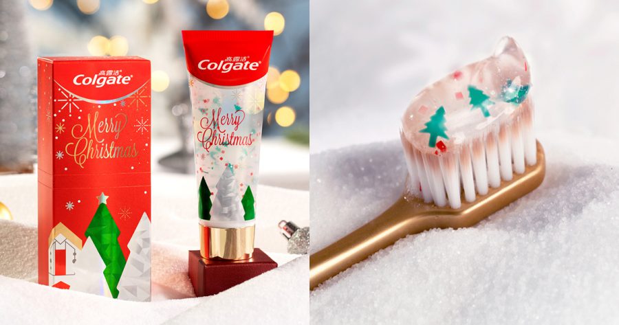 Colgate's festive-themed transparent toothpaste has tiny Christmas ...