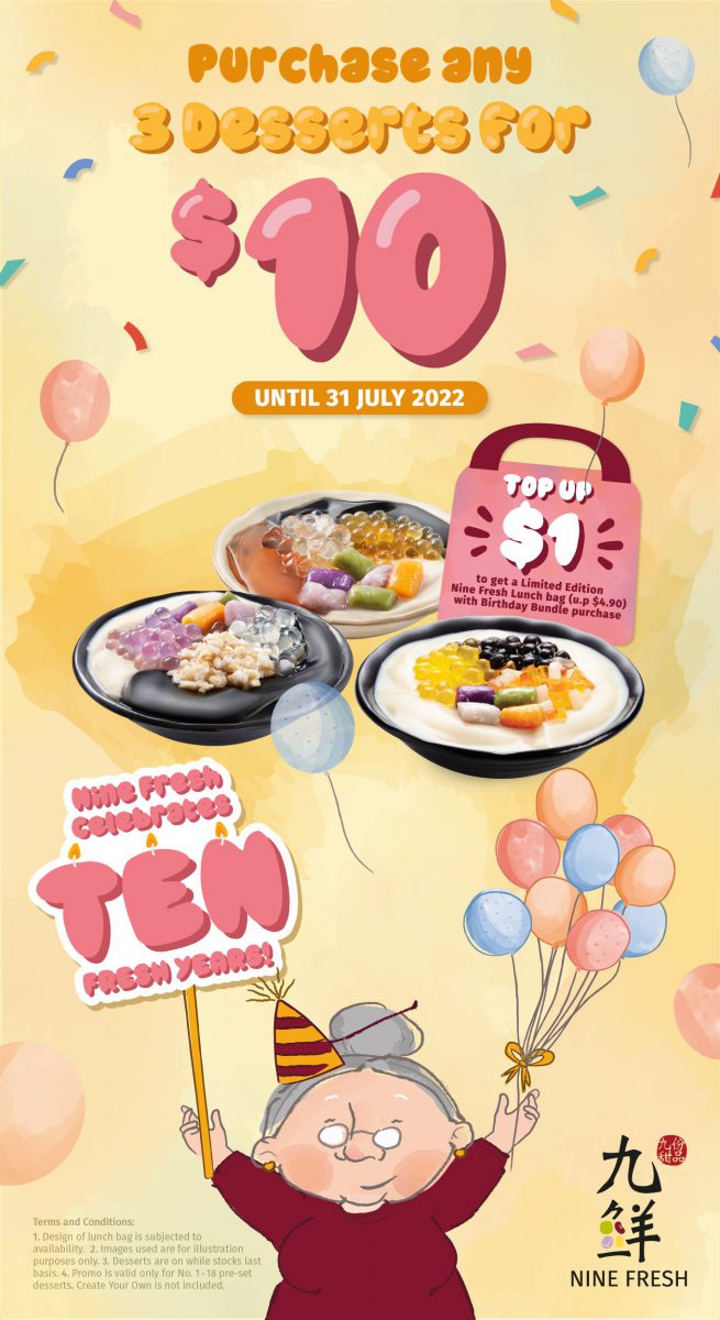 Nine Fresh 九鲜 celebrates 10th Anniversary with Any 3 Desserts on the ...