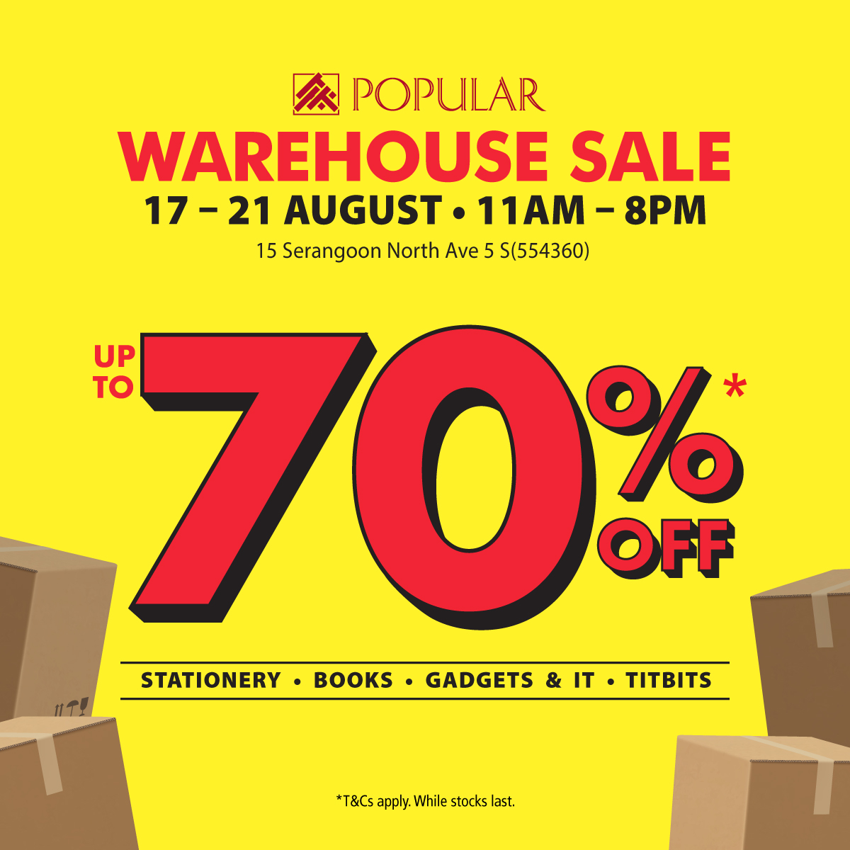 Popular Warehouse Sale in AMK till Aug 21 has up to 70% OFF on lots of ...