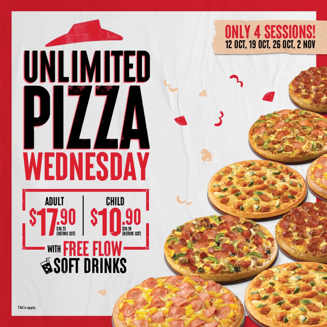 Pizza Hut has all-you-can-eat Unlimited Pizza Buffet for $17.90 every ...