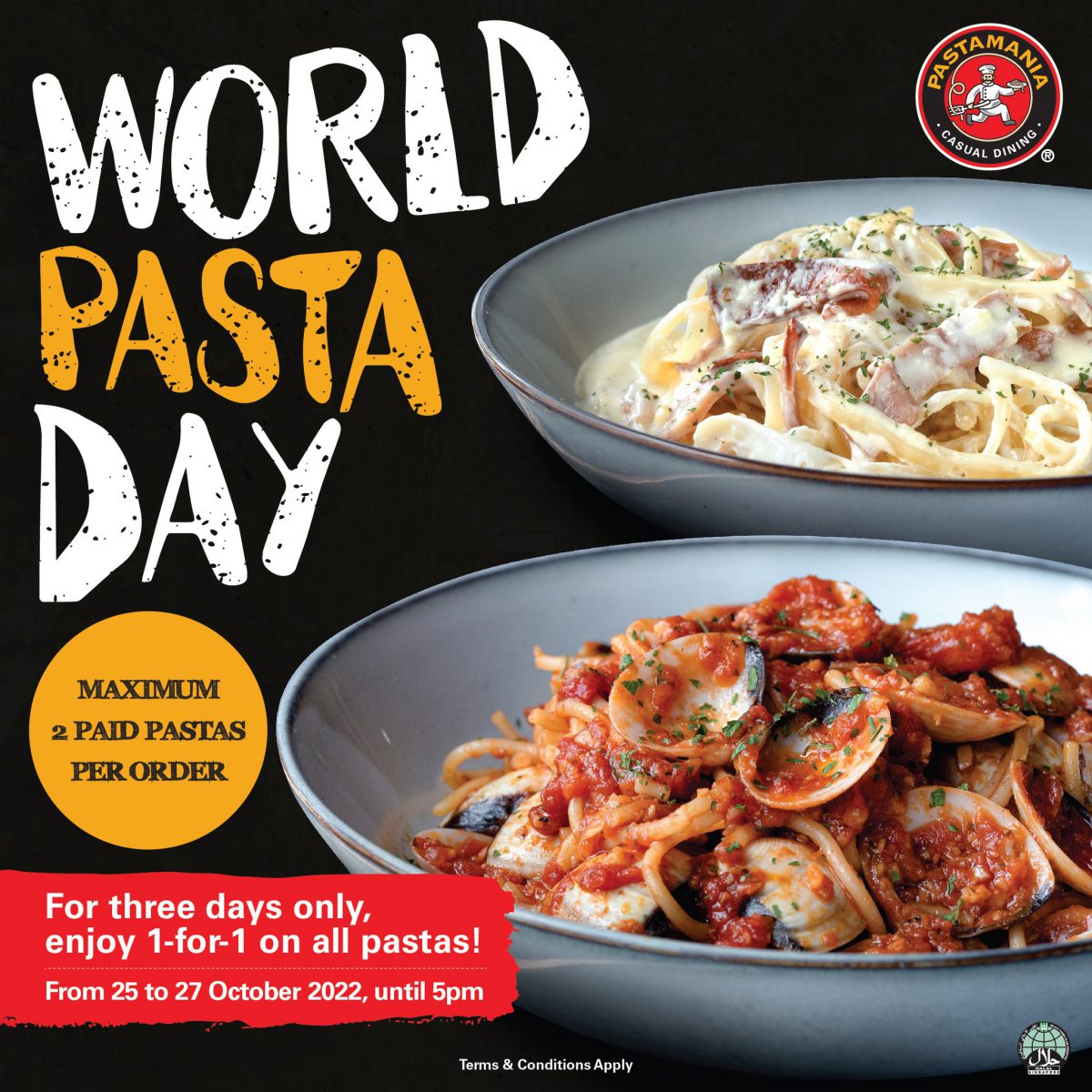 PastaMania has 1-FOR-1 on all Pasta Dishes at all S'pore outlets till ...