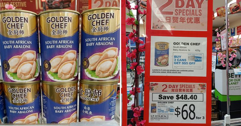 FairPrice has 2-Day Special on Golden Chef South African Abalone, pay ...