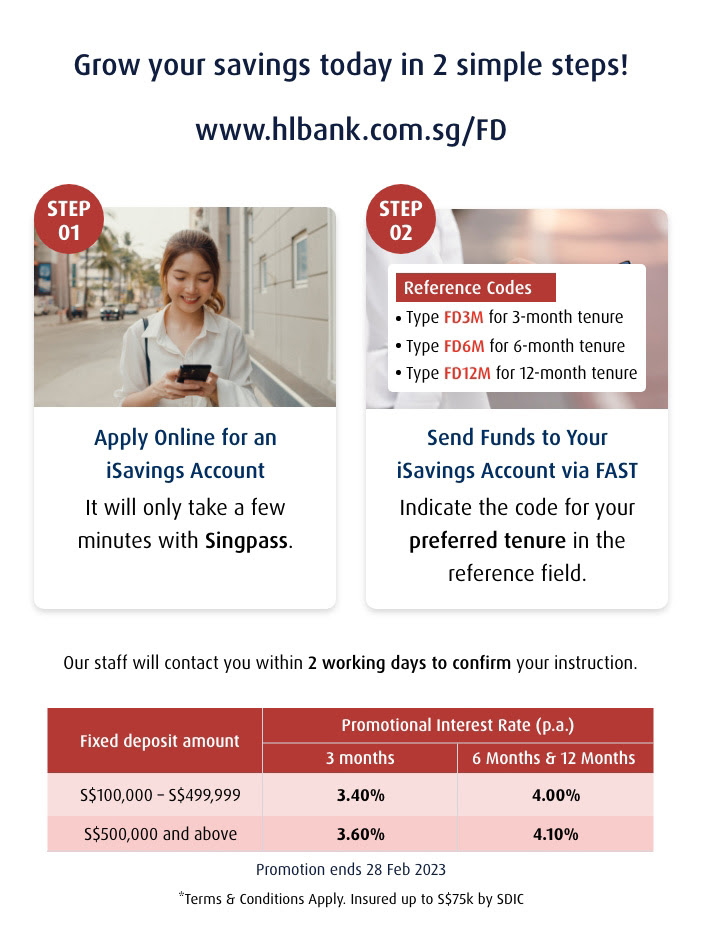 Hong Leong Bank S'pore to offer as much as 4.10% p.a. on Fixed Deposits ...