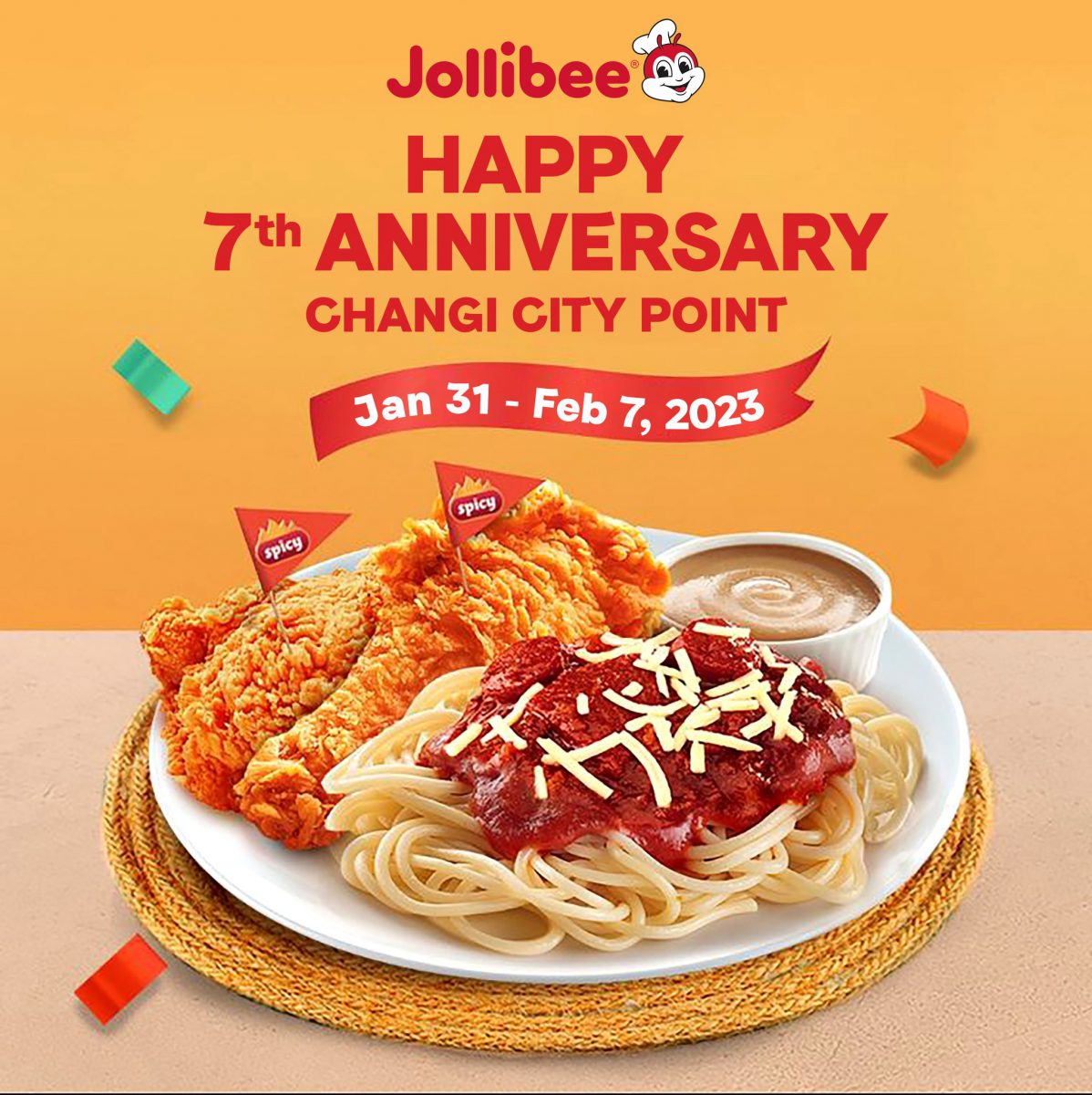 Jollibee Changi City Point offers Jolly Spaghetti Meal with 2pc ...