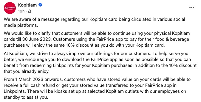 Kopitiam Card is going away after Jun 30 and what it means for existing ...