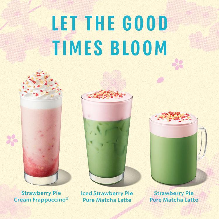 Starbucks launching Strawberry Pie Matcha Latte and Frappuccino Drinks ...