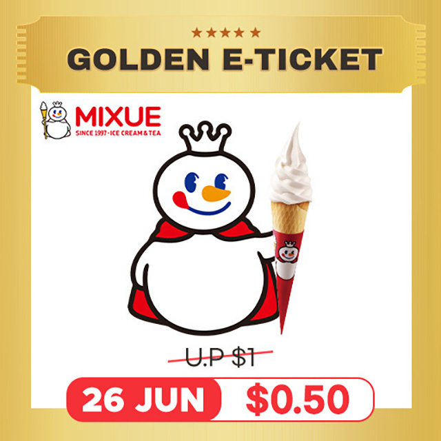 Pay only S$0.50 for MIXUE's signature KingCone ice cream, redeemable at ...