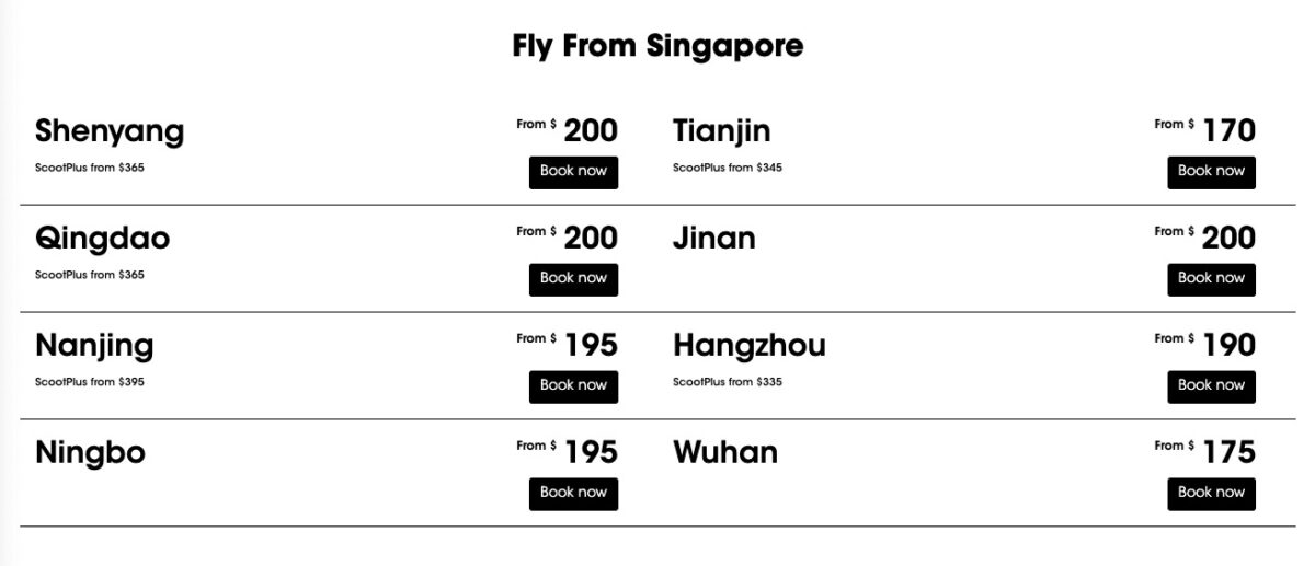 Scoot launches Flash Sale to China from S$170 till Sep 6, destinations ...