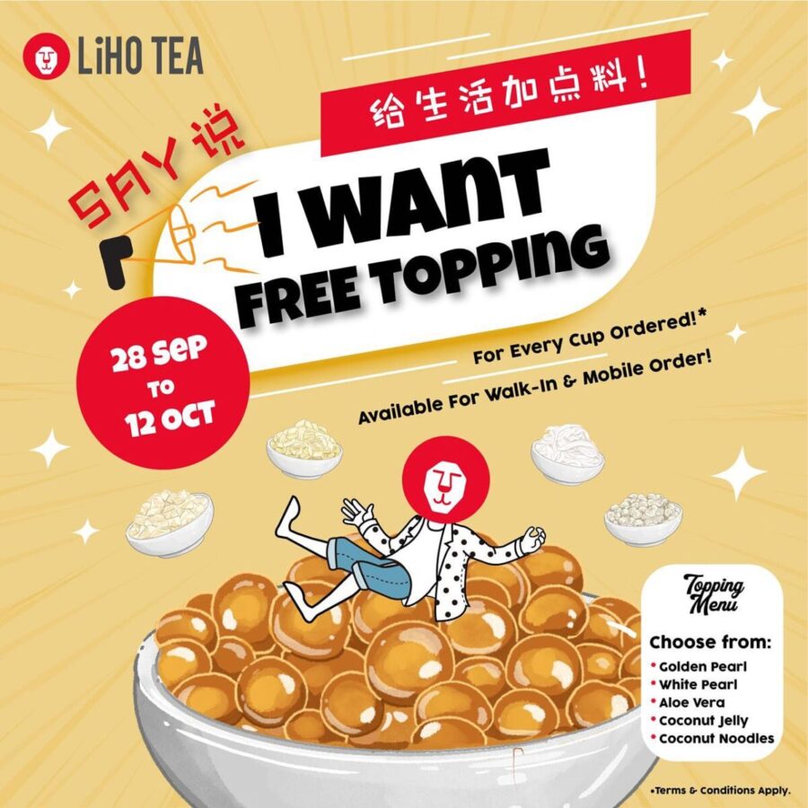 LiHO Tea giving FREE Toppings on your drink when you say "I Want Free ...