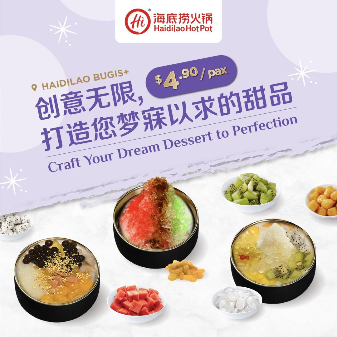 Haidilao launches DIY Dessert Bar in Bugis+ for S$4.90 per pax ...