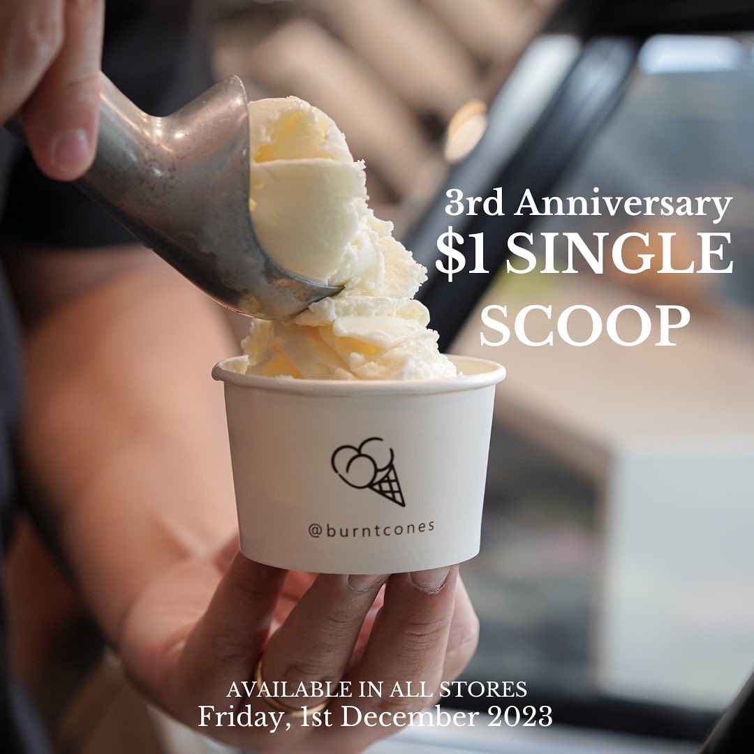 Burnt Cones to offer $1 Single Scoop ice cream treat at all cafe ...
