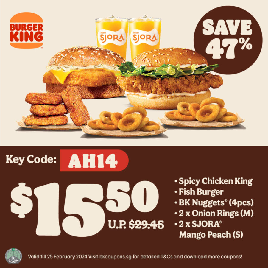 Burger King launches 16 new Discount Coupons from S$4 on Burger Meals ...