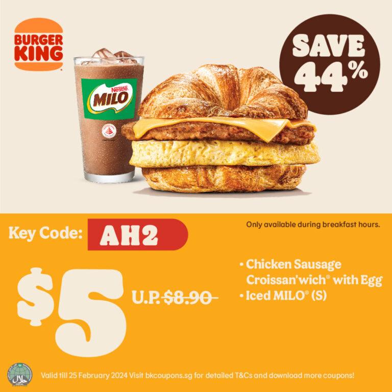Burger King launches 16 new Discount Coupons from S$4 on Burger Meals ...