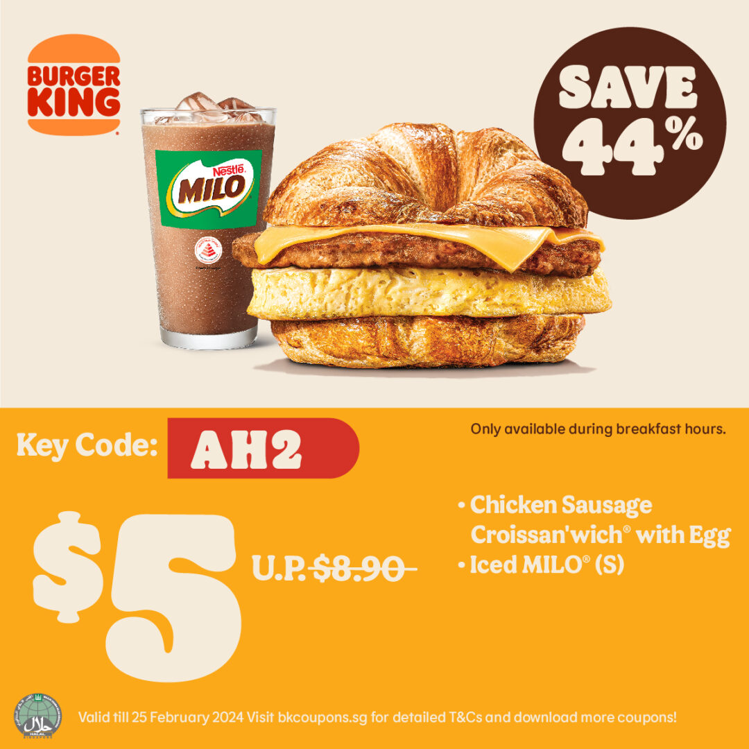 Burger King launches 16 new Discount Coupons from S$4 on Burger Meals ...