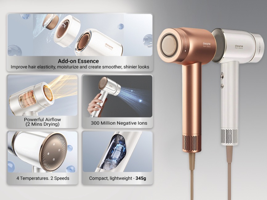Dreame new Glory Hair Dryer with 2min Fast Drying & Magnetic Essence ...