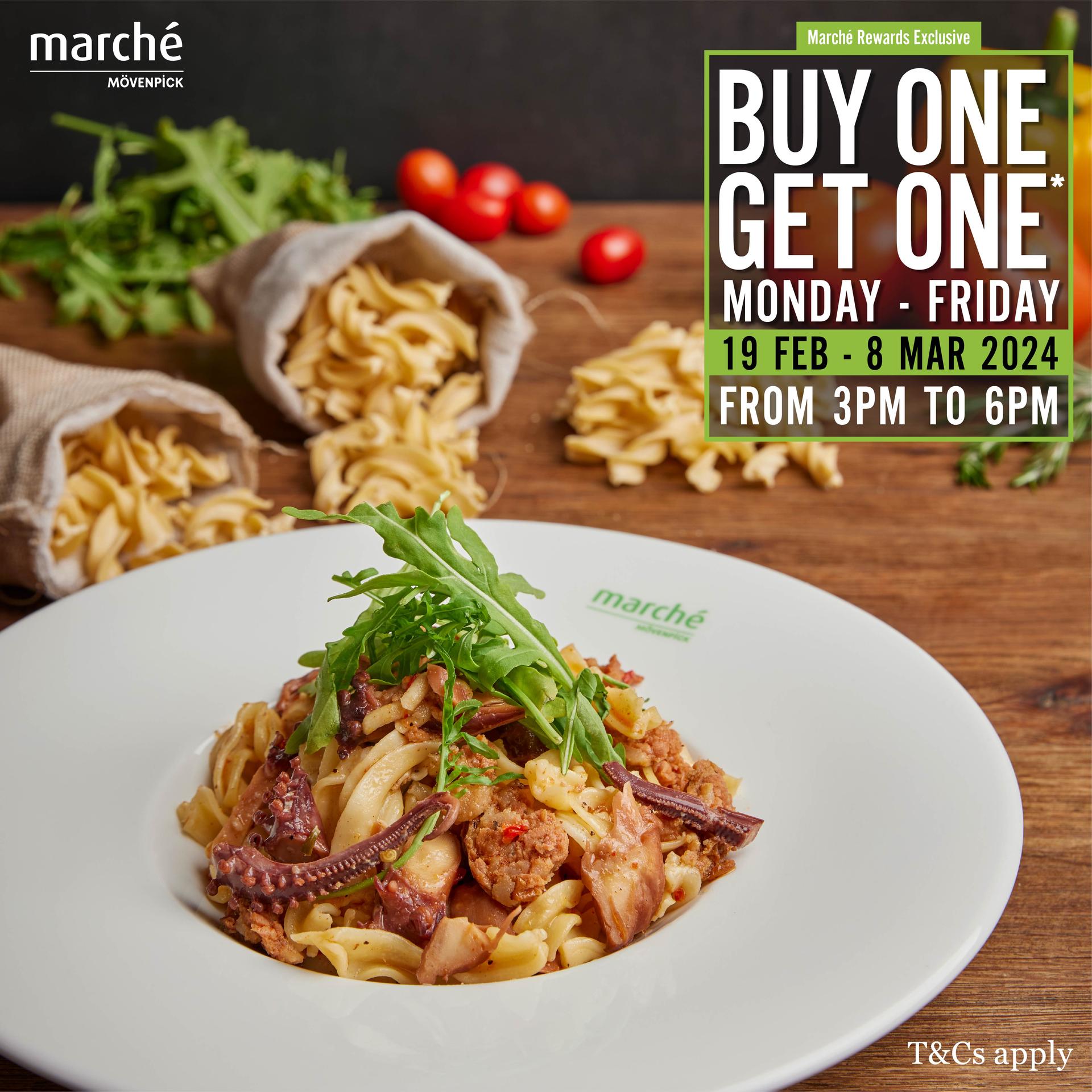 Marché Marketplace outlets in S'pore to offer 1-FOR-1 Weekday Promotion ...