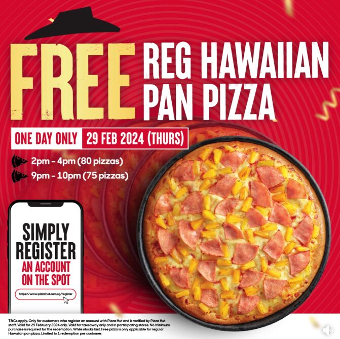 Pizza Hut giving away 10,000 FREE Hawaiian Pizzas at most outlets on ...