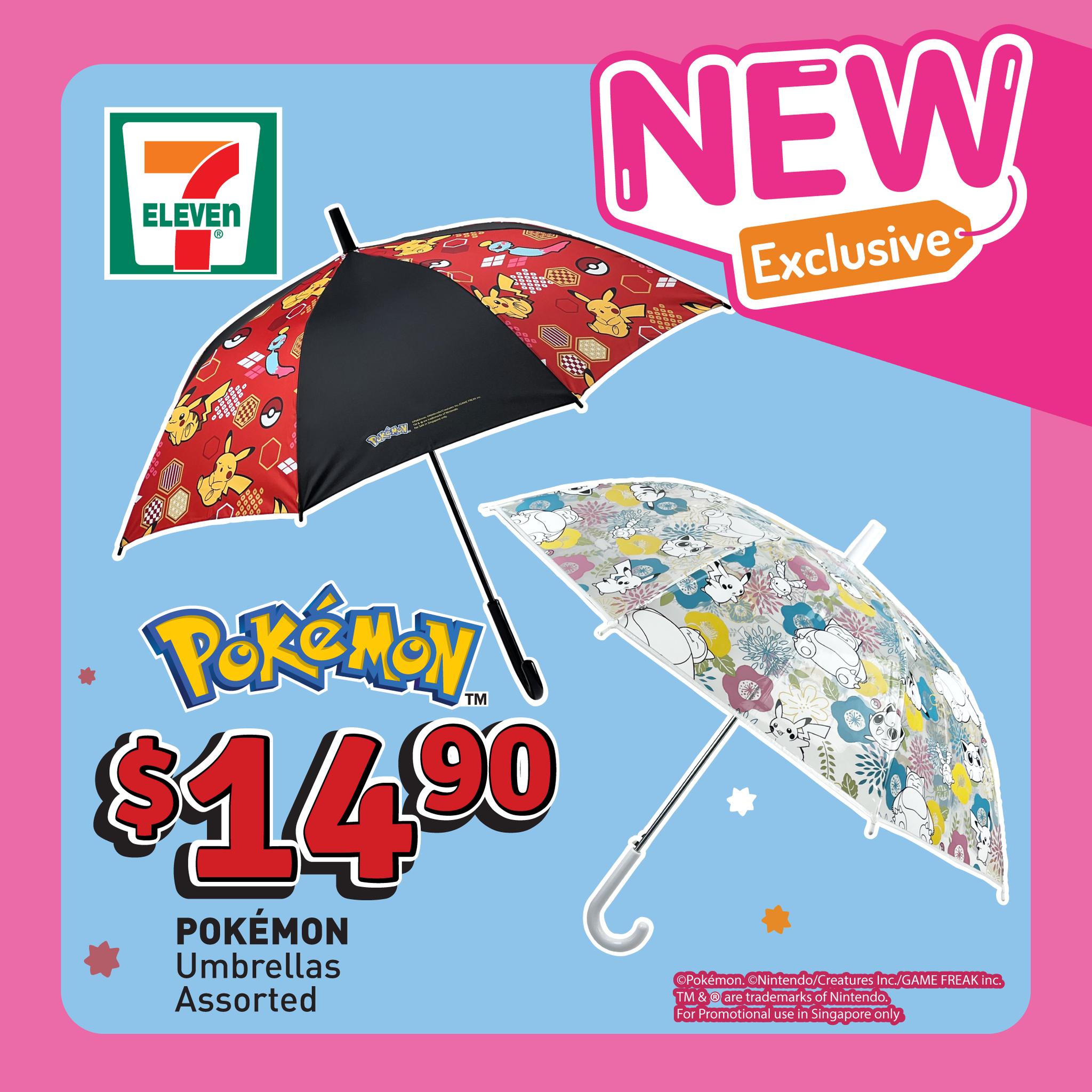 7-Eleven S'pore selling Limited Edition Pokémon Umbrellas for $14.90, has 2 designs to choose ...