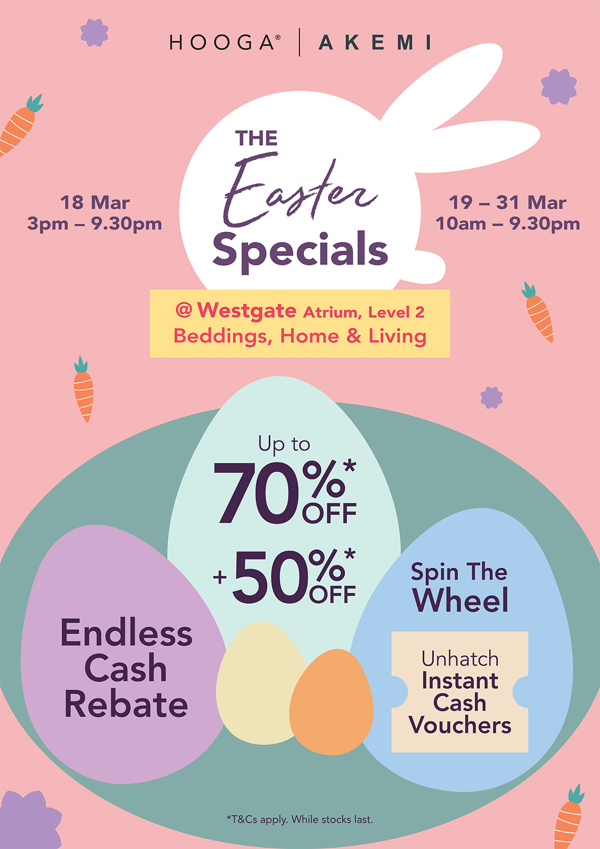 HOOGA Easter Special Sale in Westgate's Atrium has up to 70% OFF Bed ...