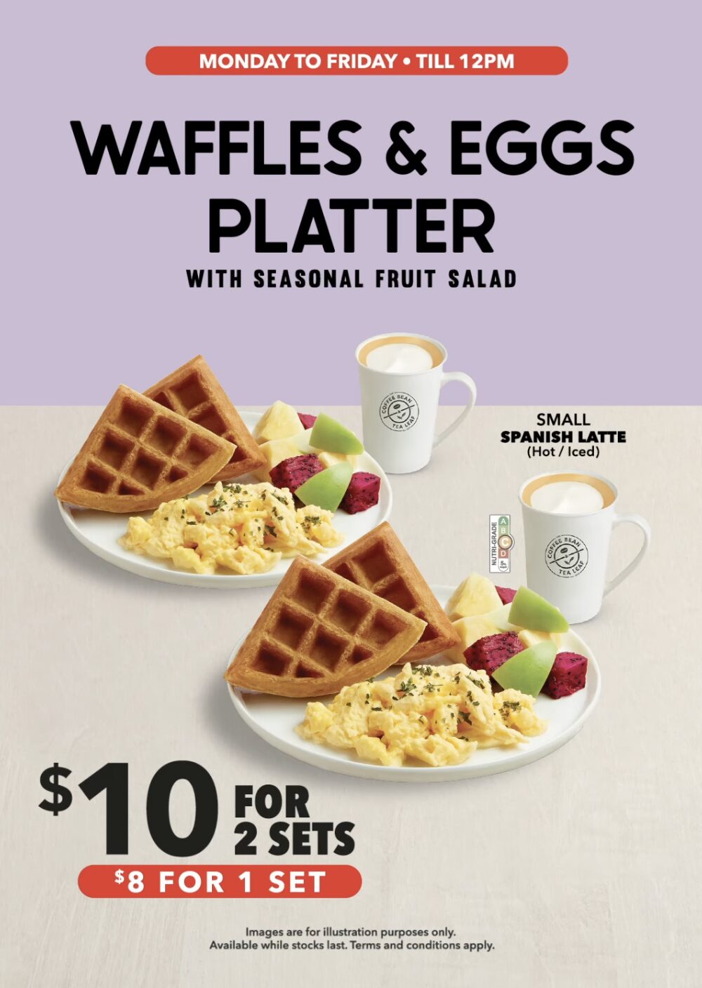 Coffee Bean offers Waffles & Eggs Platter Breakfast Deal at $10 for 2 ...
