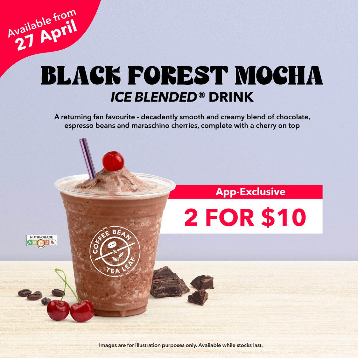 Coffee Bean S'pore brings back Black Forest Mocha Iced Blended Drink ...