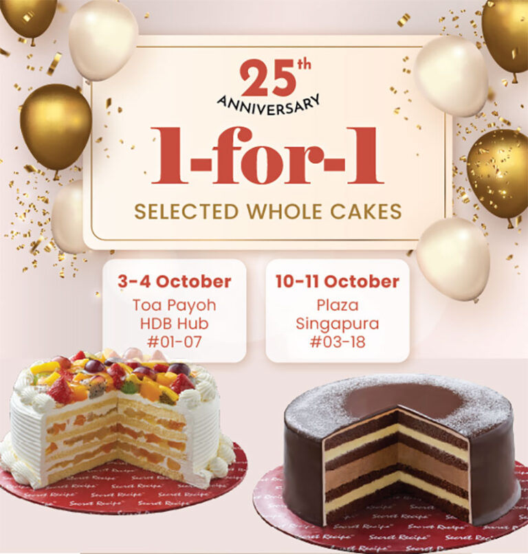 Secret Recipe's 25th Anniversary Promotion has 1-FOR-1 Whole Cakes on ...